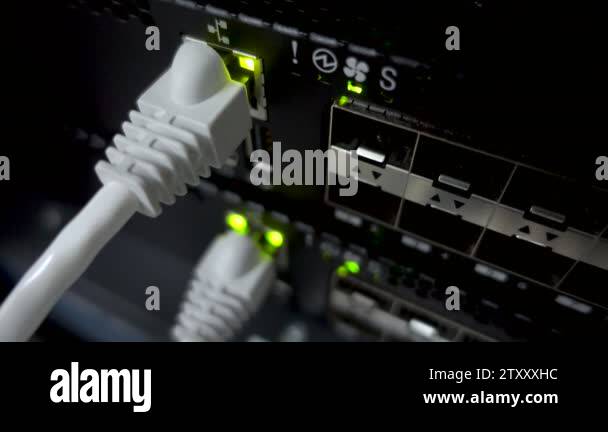 Ethernet interfaces in network commutator. Indication on the network ...