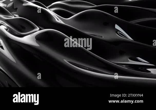 Black abstract liquid reflective wave surface. Waves and ripples of ...