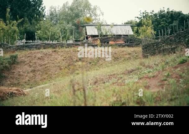 An ancient Slavic pagan city built of wood, excellent scenery for a ...