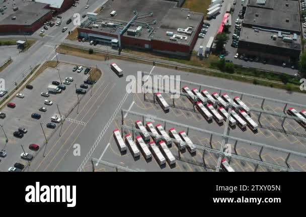 Toronto, Canada - July 17, 2018: Parking of new TTC BUSES operated by ...