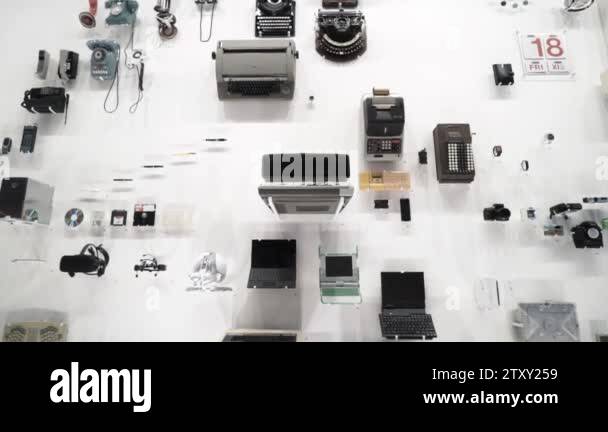 Exhibition of computer devices created at the different times in the ...