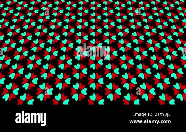 Graphic 2D video pattern that tilts up and moves, composed of designs ...