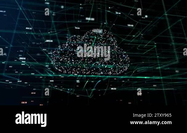 Cloud technology, cloud computing symbol of global IT development, random numbers and others ...