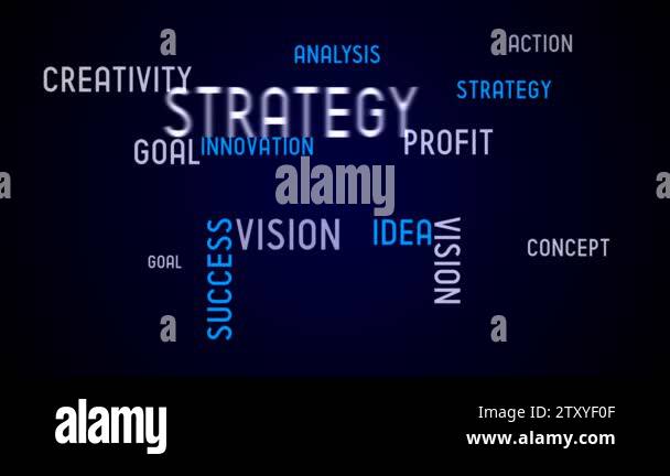 Strategy - typography, animation, black background Stock Video Footage ...