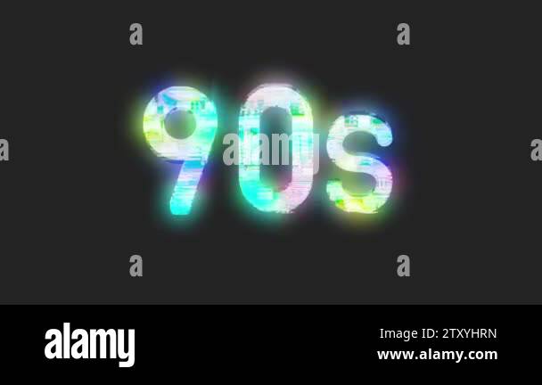 90s text with VHS glitch style Stock Video Footage - Alamy