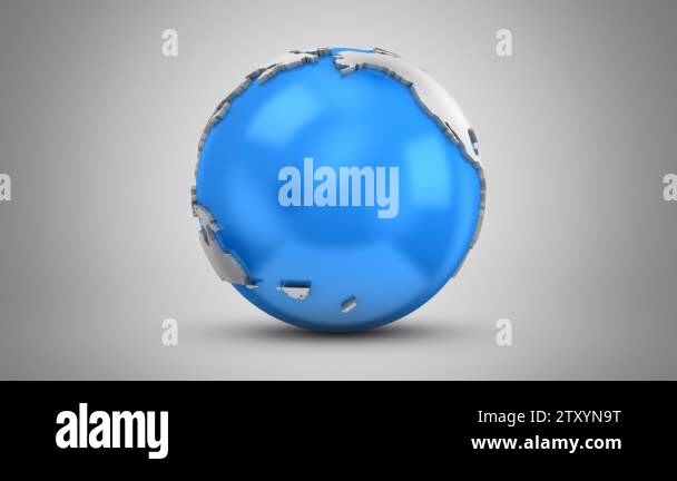 Stepwise Rotation of the Earth. Gray background, 2 in 1, loop (151-600 ...