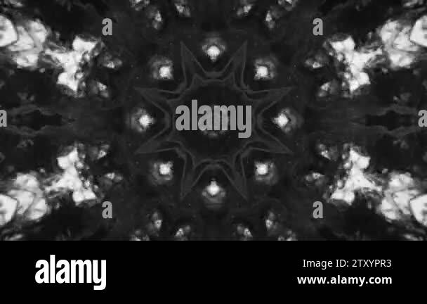 Kaleidoscope black white animated background loop Stock Video Footage ...