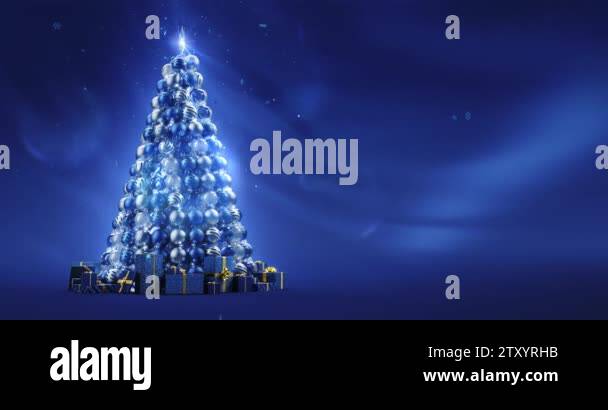 Animated christmas tree on clean abstract background. 4K Seamless Loop ...