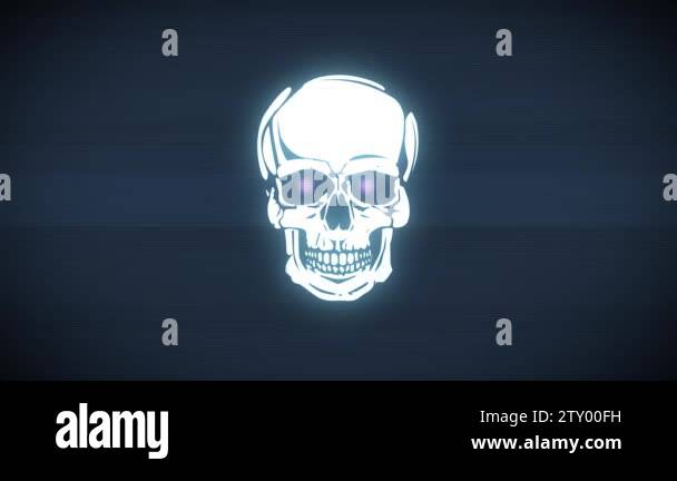 Dead Skull Head Laughing Loop/ Animation of a funny cartoon skull head ...