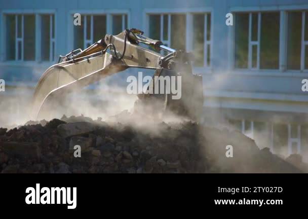 Concept of the breakthrough of underground utilities. steam breaks out ...