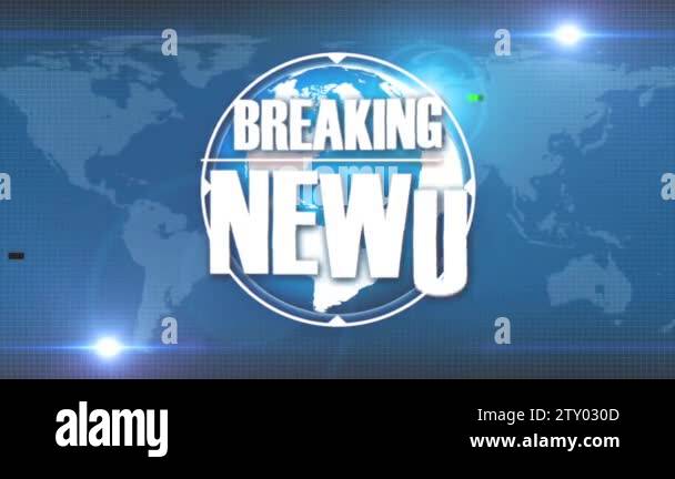 Breaking News Intro TV Broadcast On Earth Background/ Animated motion graphic of a broadcast tv ...