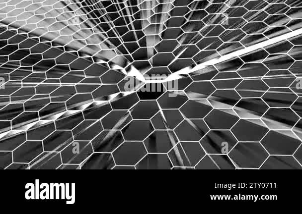 Hexagonal Grid Net Field Landscape Seamless Loop Drawing Motion