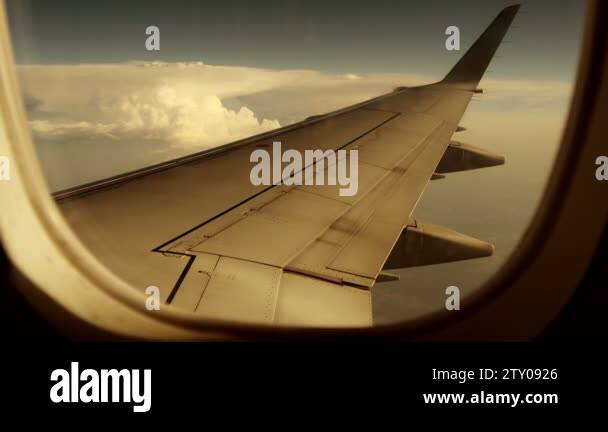 Airplane window view background Stock Video Footage - Alamy