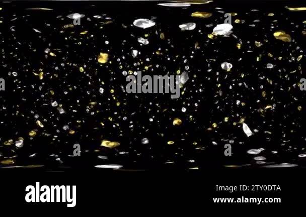 360 VR Romantic flying golden silver metal rose flower petals for St ...