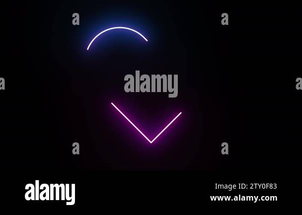 Heart neon line lighting moving pattern colorful, technology network ...