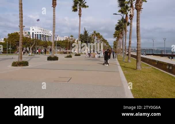 Limassol, Cyprus - December 02 2018: coastline promenade day view ...