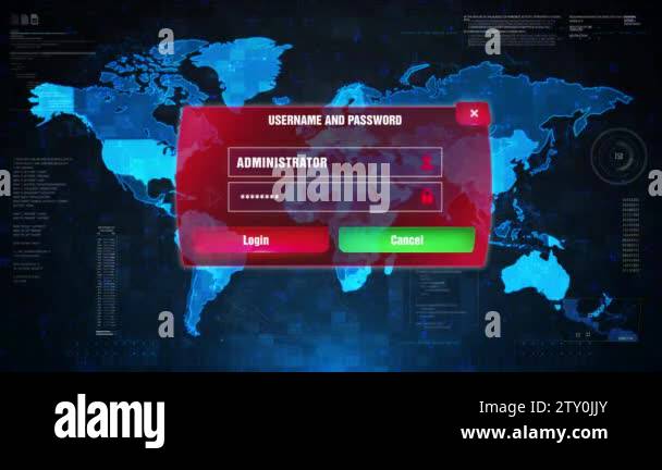 Harmful Virus Alert Warning Message Attack on Screen. Wire Frame World map Radar Network Glitch ...