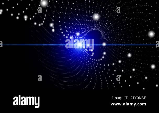 Futuristic video animation with particle object and blinking light in ...