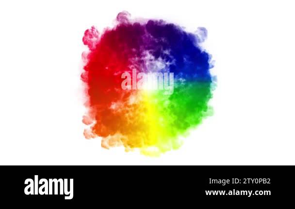 Abstract Multicolored Shockwave Smoke Background/ 4k animation of a ...