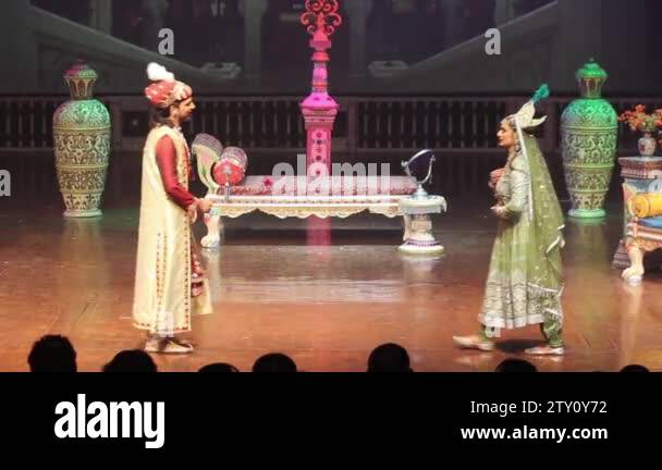 Performance in the Indian theater. Agra. Culture of India Stock Video ...