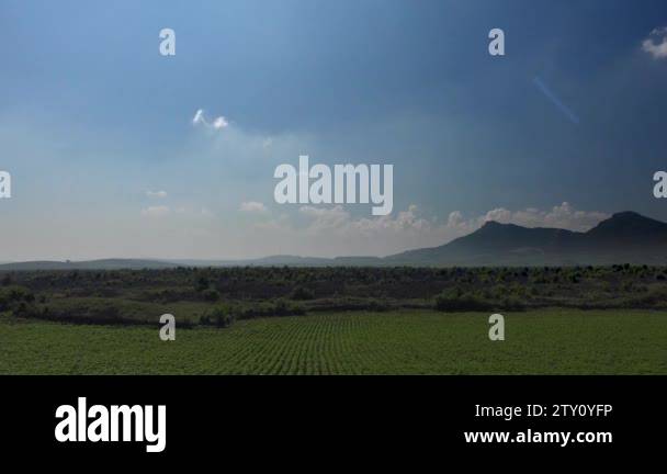 Moisture in the air. Condensation of moist at sky. Color changes in ...