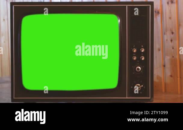 80s Television with Green Screen. You can replace green screen with the ...