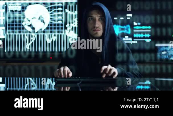 Hacker Tries To Enter The System Using Codes And Numbers To Find Out
