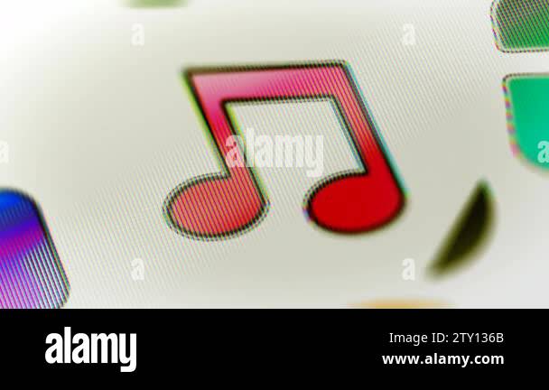 Musical note in the screen. Looping footage has 4K resolution. Prores ...