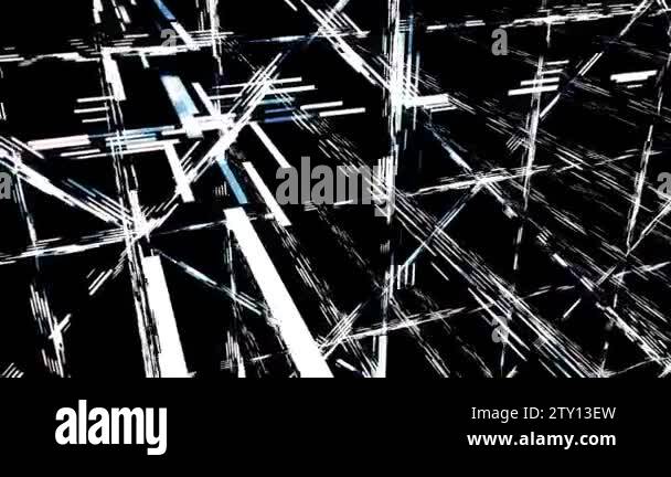 Abstract short wide lines in the orderly movement on black background ...