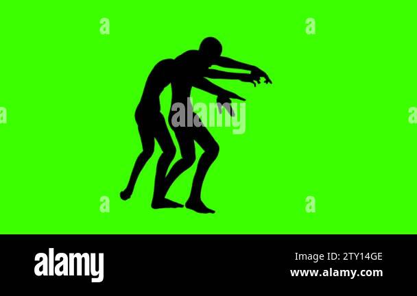 Seamless Loop of a Vignette 2 Zombies Walking Green Screen Stock Video ...