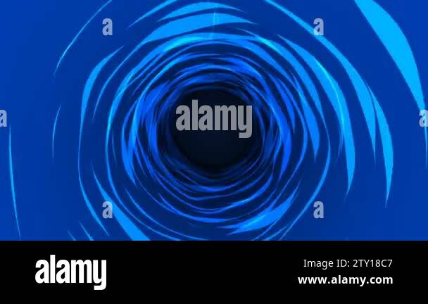 Abstract blue Space tunnel 2d animation, traveling in space looping ...