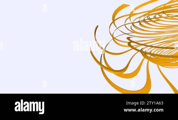 Smooth animation of bending golden (saffron color) strips. Background ...