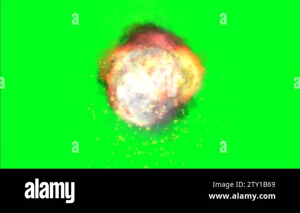 Fire ball on green screen Stock Video Footage - Alamy