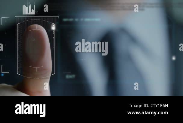 Businessman Scan Fingerprint Biometric Identity And Approval Concept Of The Future Of Security