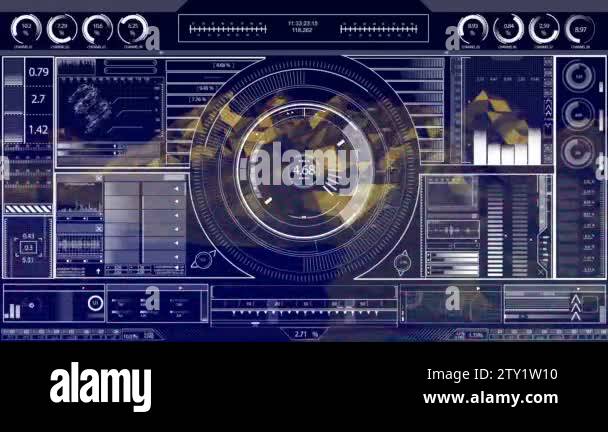 Transparent digital mix table animated with a brown digital mountain ...