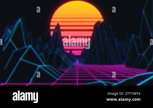 80s retro background loop animation Stock Video Footage - Alamy