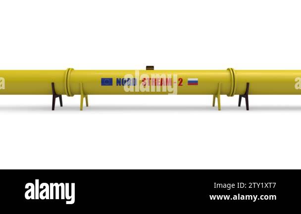 3D animation of the pipeline for gas transit from Russia to Europe, the ...
