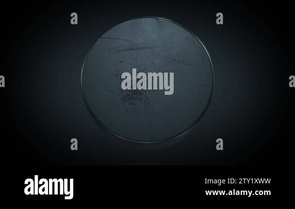 Beautiful Hockey Puck Turning on Black Background in Looped 3d ...