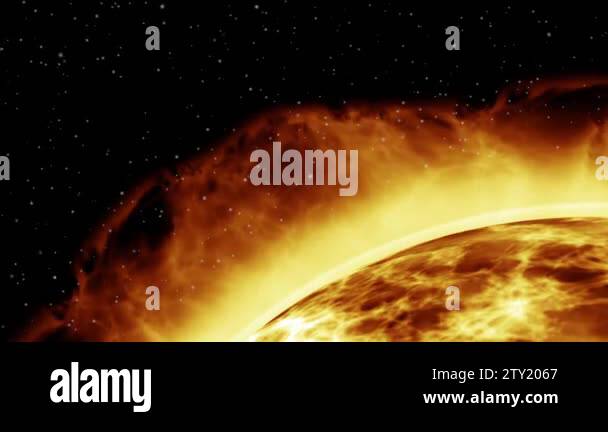 Flaming Sun. Realistic fireball surface with fire crown. Burning star ...