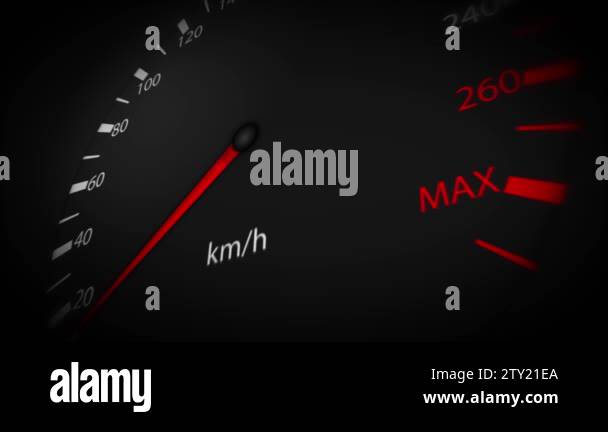 4k Car Speedometer Pointer High Speed Loop/ 4k animation of a car or ...