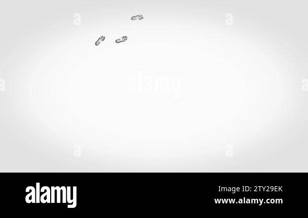 Shoe marks on white background. Abstract animation of black boot marks ...