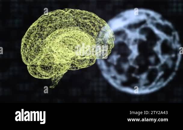 Concept of technologies and intelect. Plexus planet and brain from ...
