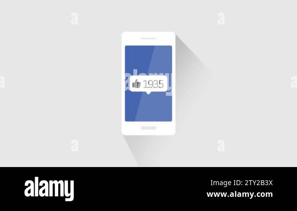 Motion graphics animation 4K of bubble on smartphone with like counter ...
