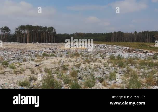Garbage dump from above Aerial. Directly above. Landfill garbage dump ...