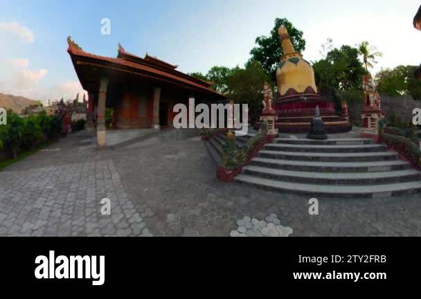 buddhist temple Brahma Vihara Arama with statues of the gods. balinese ...