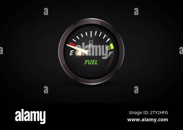 4k Empty And Full Fuel Gauge Loop/ 4k animation of a fuel gauge icon ...