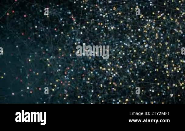 Data mining moving colourful connected square nodes background loop ...