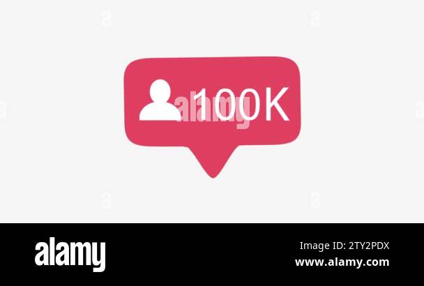 Pink follower icon Instagram footage 4K. follower button insta green ...