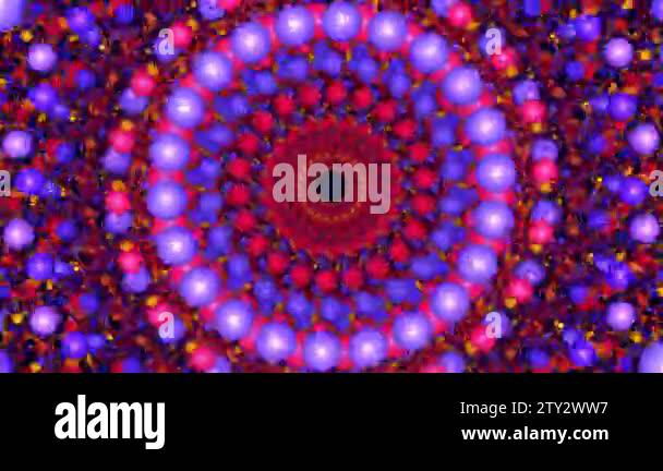 Abstract animated background of colored balls. Movement through the ...