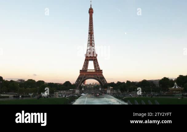 an evening view of the eiffel tower one of the most famous monuments in ...
